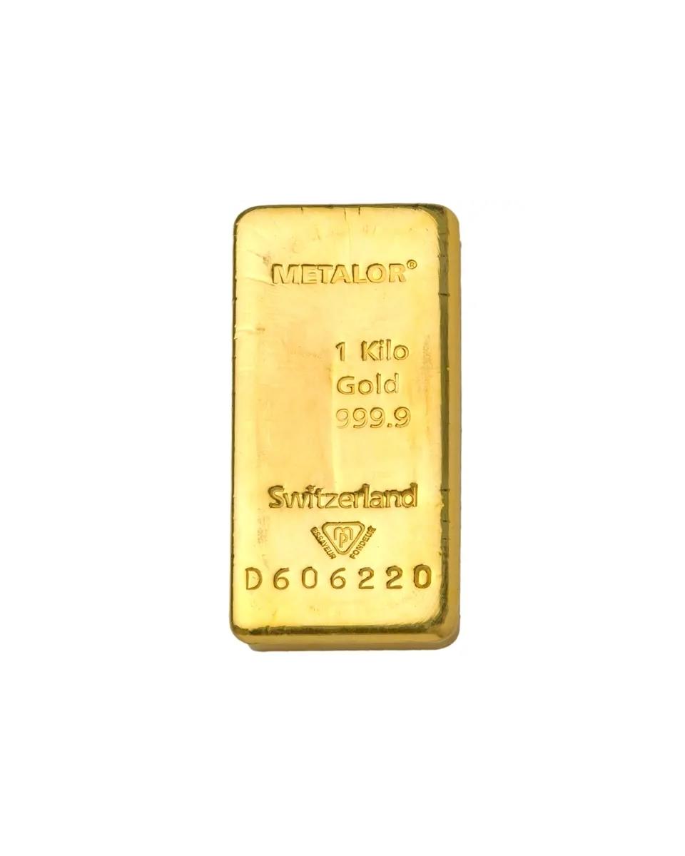 Metalor 1Kg Gold Cast Bar | ExGold - Buy Gold Online in London
